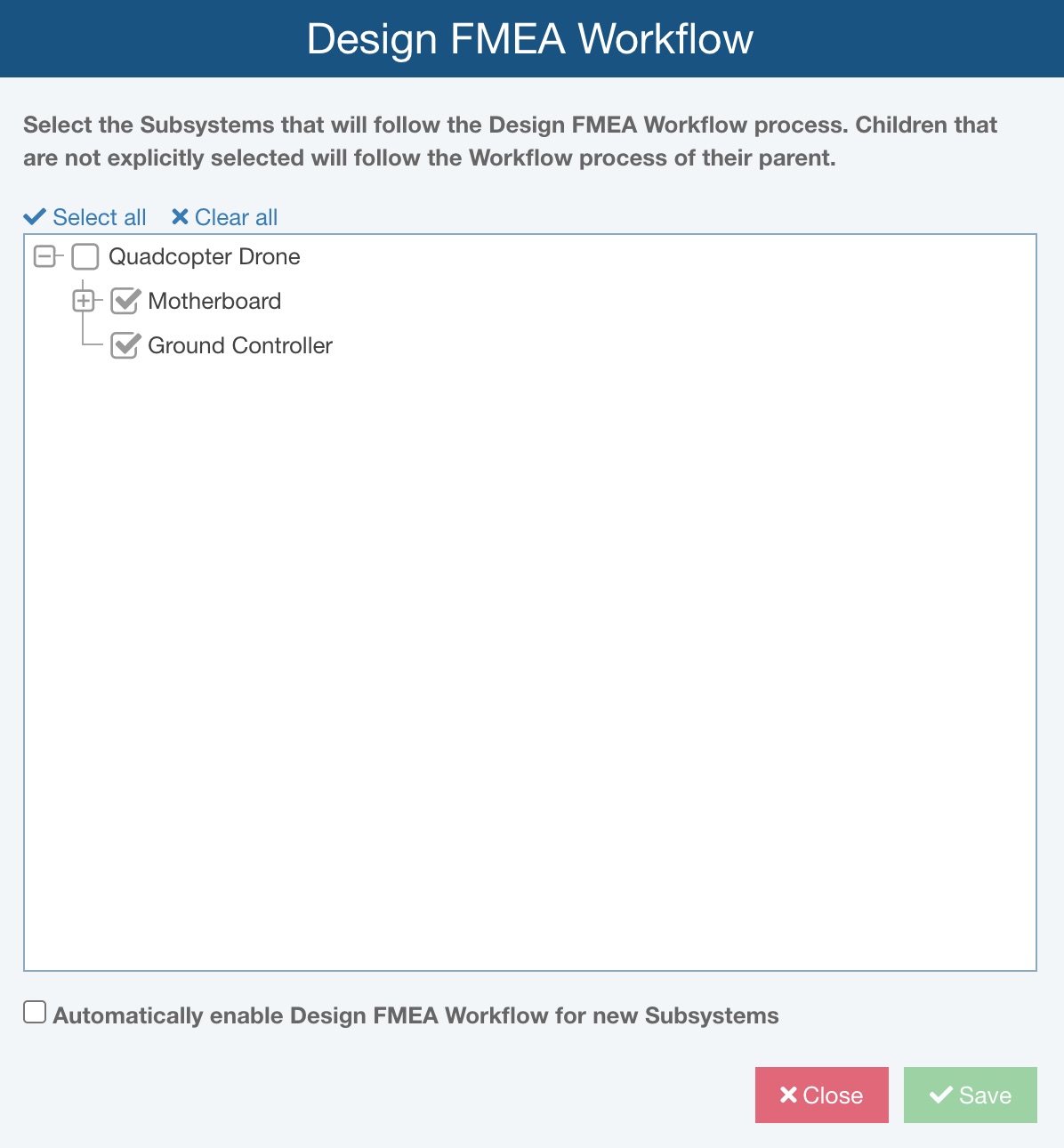 FMEA Workflow and Approvals